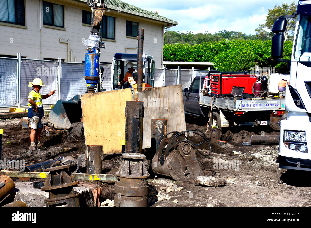 BUILDING WORK SITE Stock Photo - Alamy