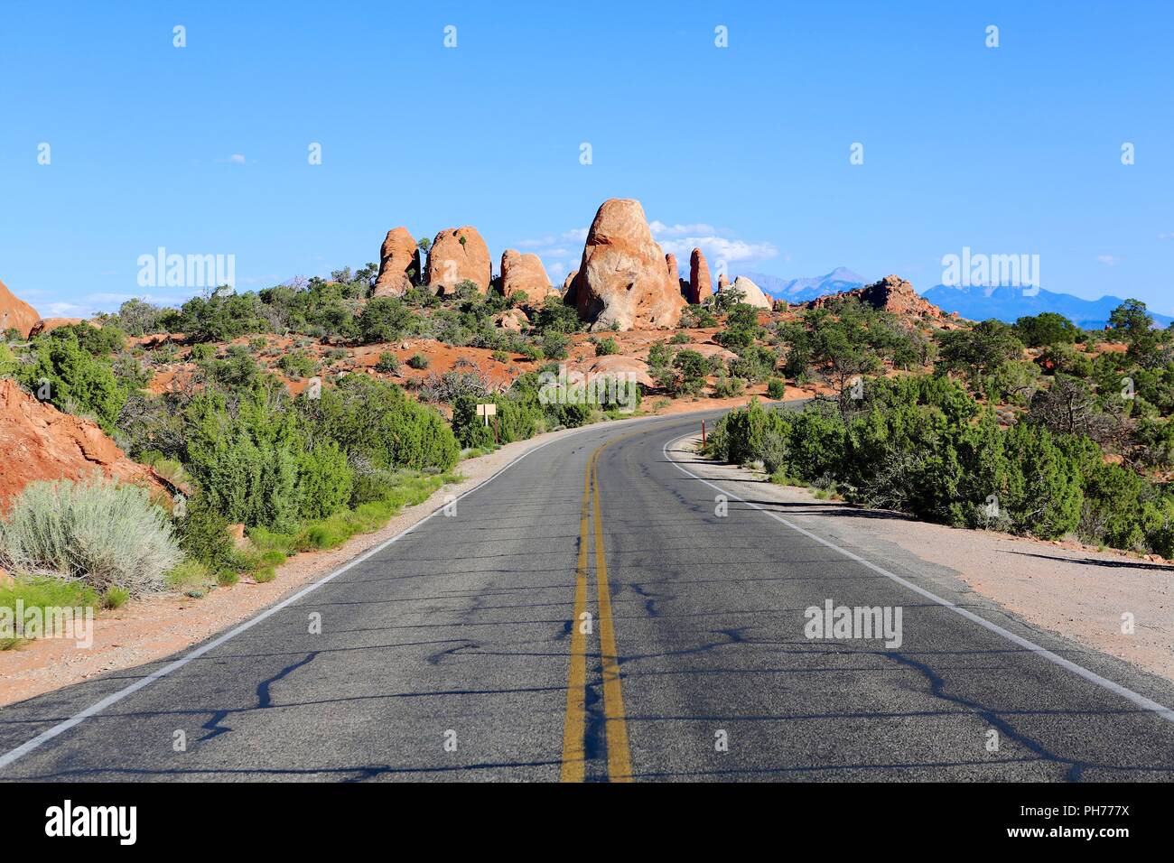 beautiful road at arches national park USA Stock Photo - Alamy