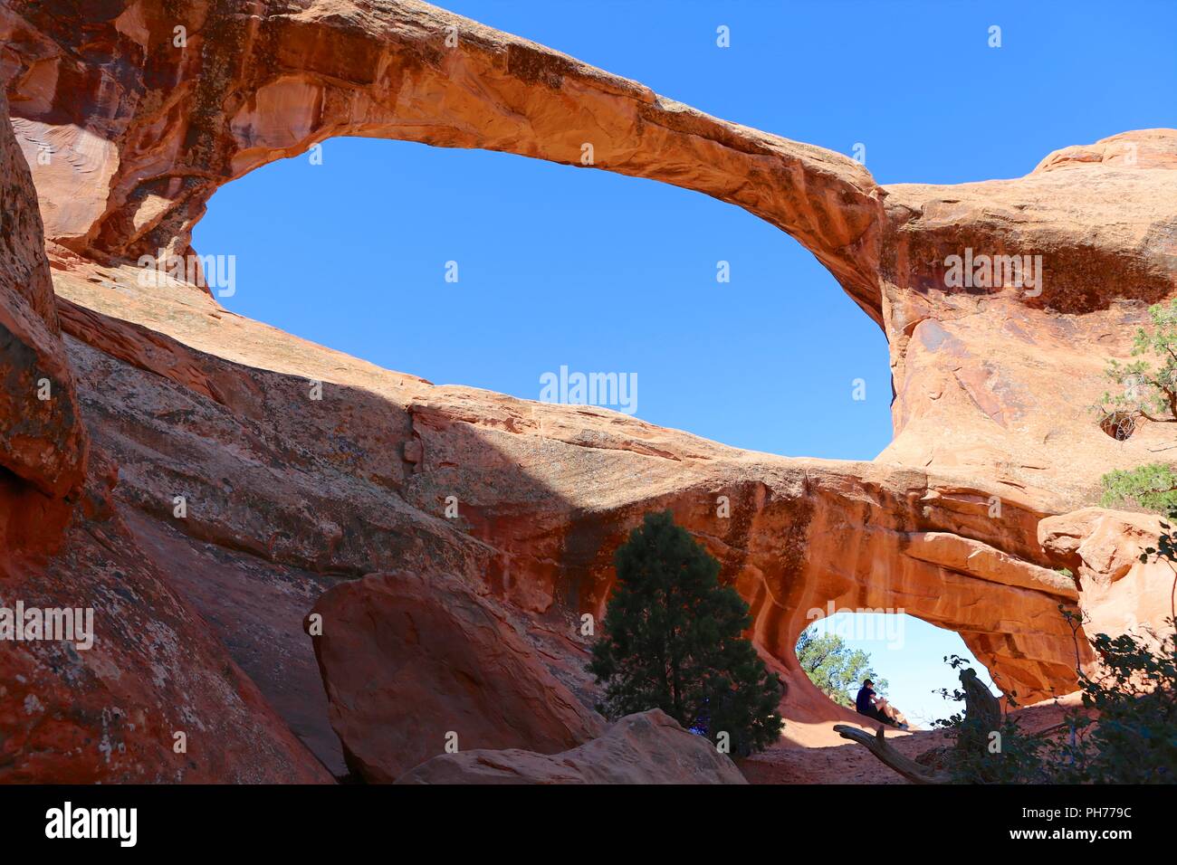 double O arch at arches national park USA Stock Photo - Alamy