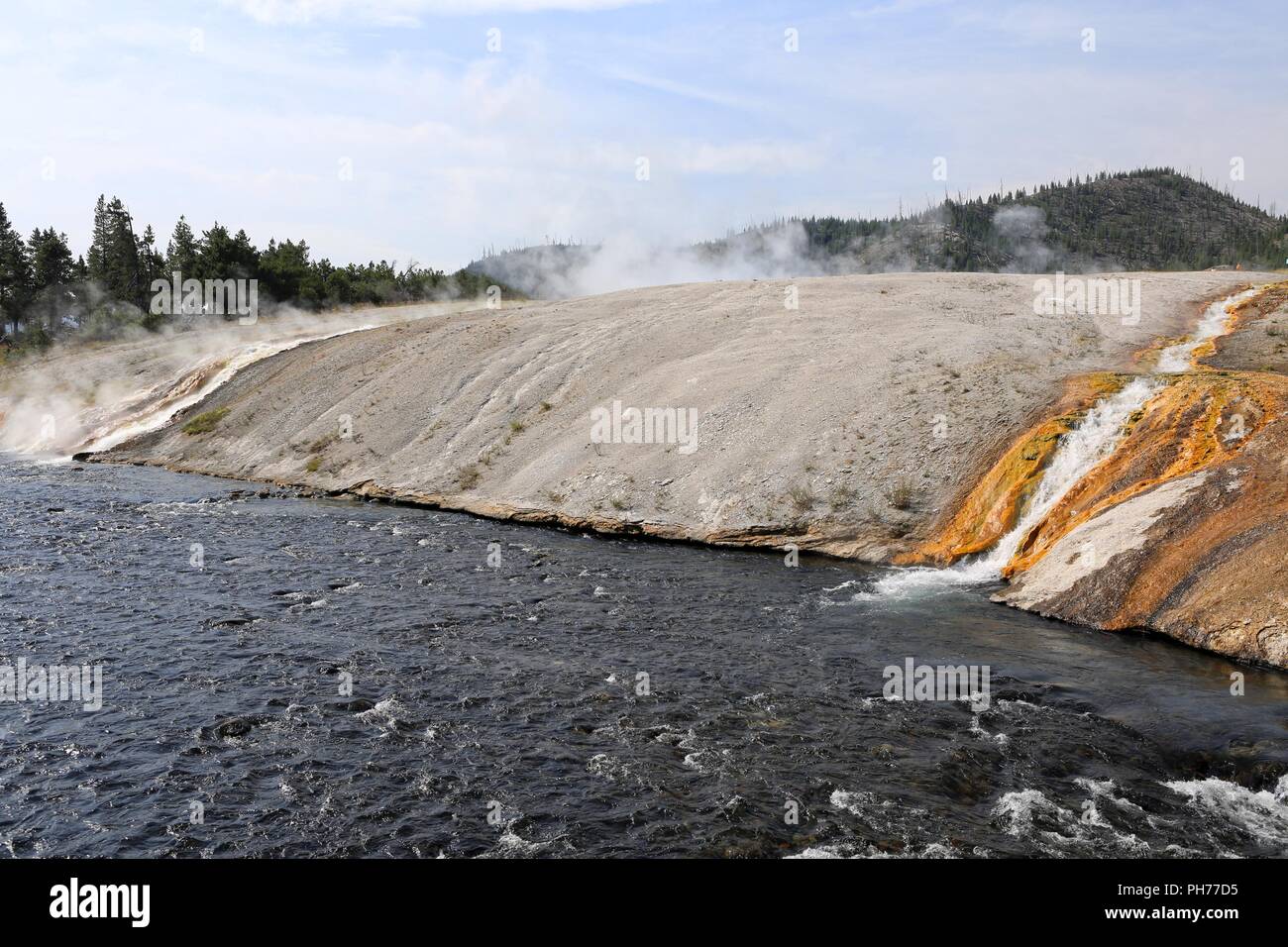 a very hot river at yellowstone national park USA Stock Photo - Alamy