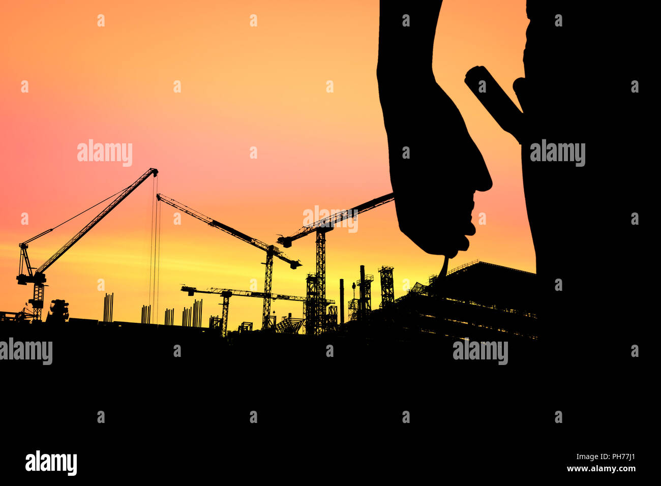 Construction site engineer vector background hi-res stock photography ...