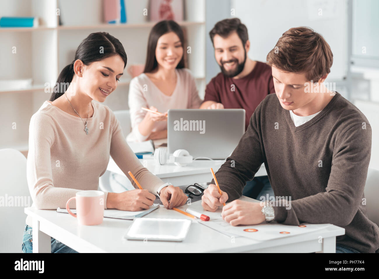 Group students doing project hi-res stock photography and images - Alamy