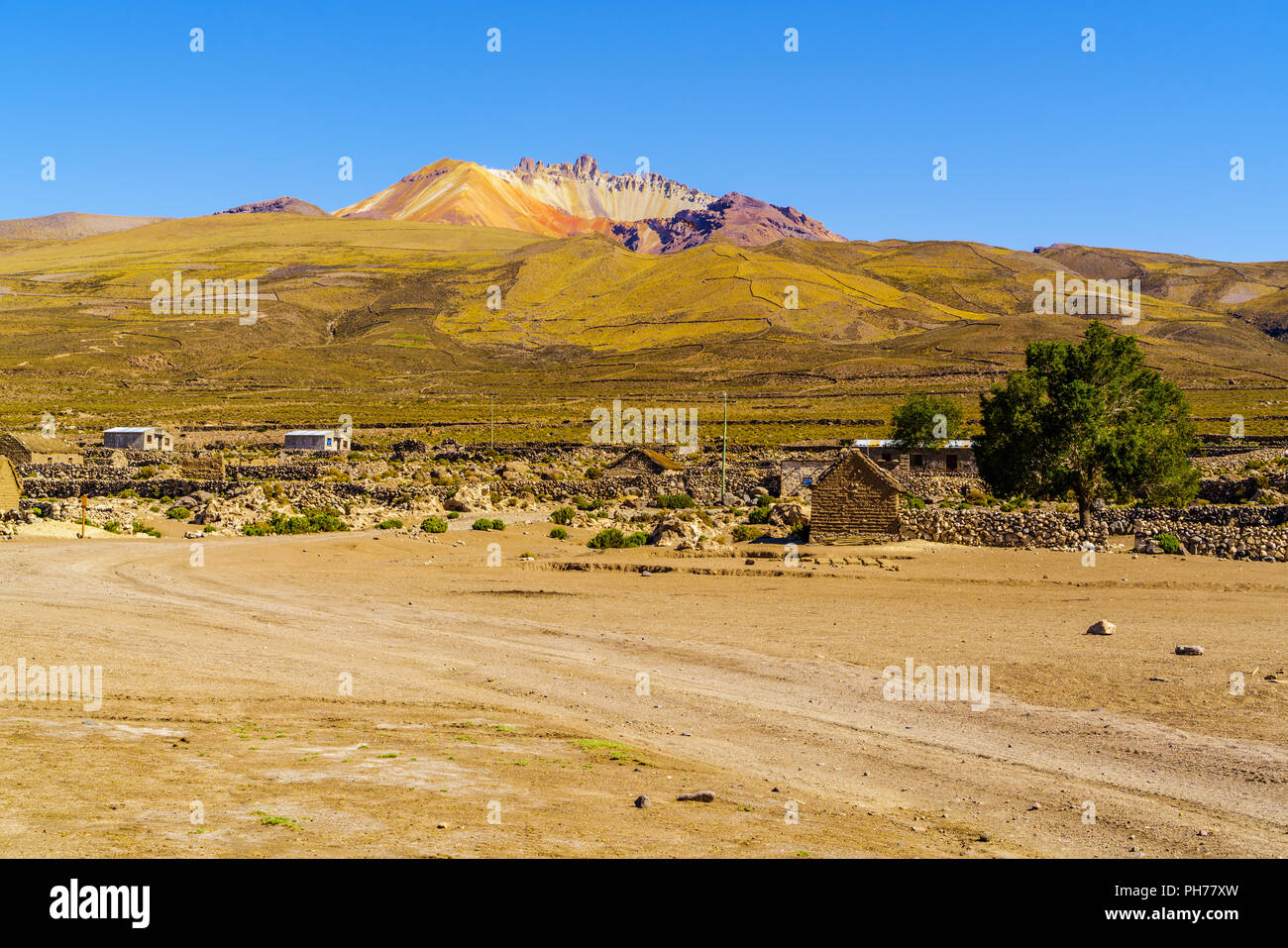 Volcano and village hi-res stock photography and images - Alamy