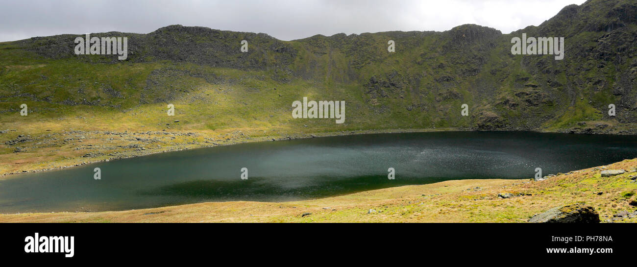 Striding Edge ridge on the way to Helvellyn fell, Lake District ...