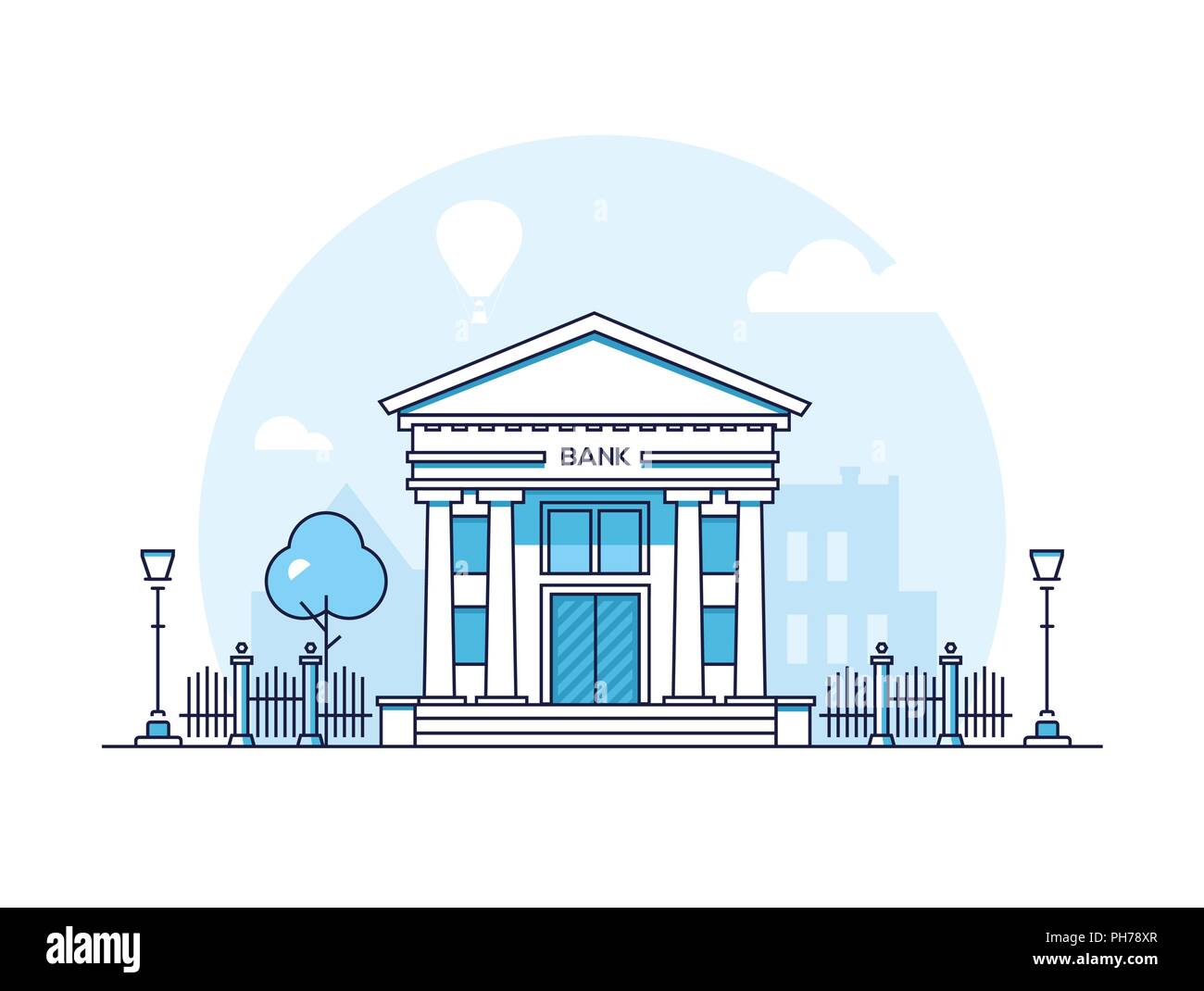 Bank - modern thin line design style vector illustration Stock Vector ...
