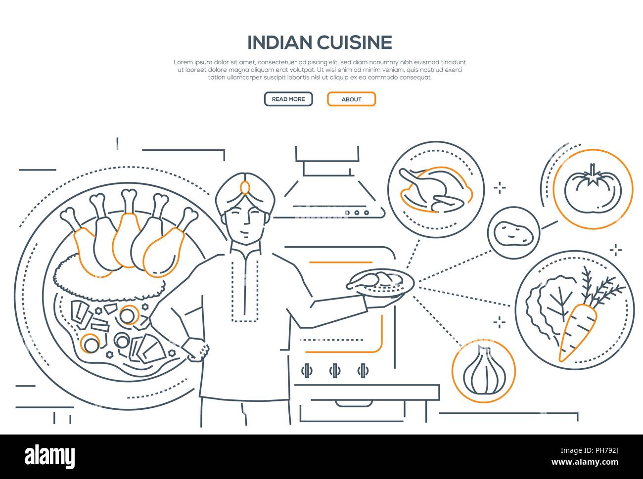 Indian cuisine chicken Stock Vector Images - Alamy