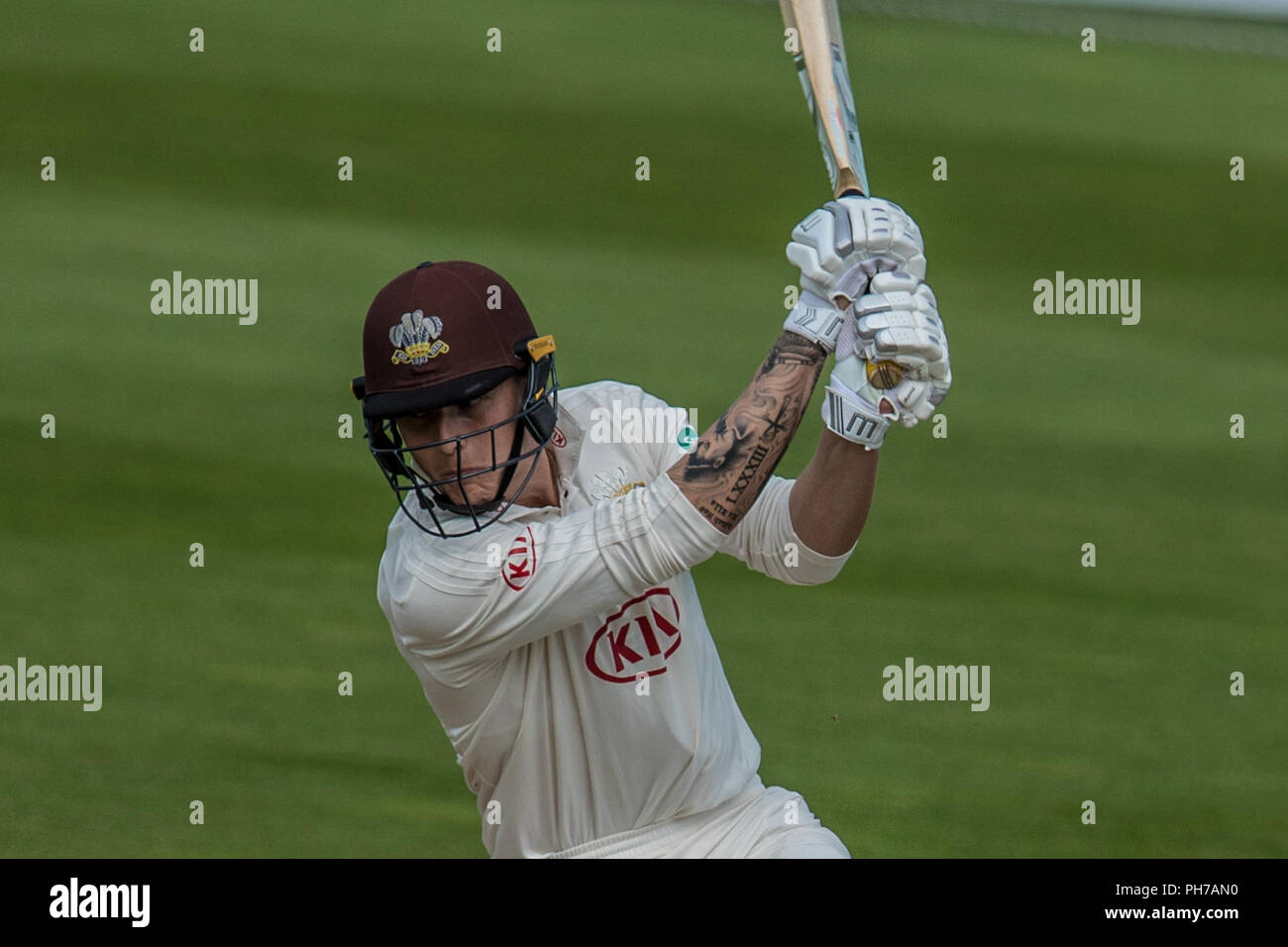 London, UK. 30 August 2018. Conor McKerr batting for Surrey against ...
