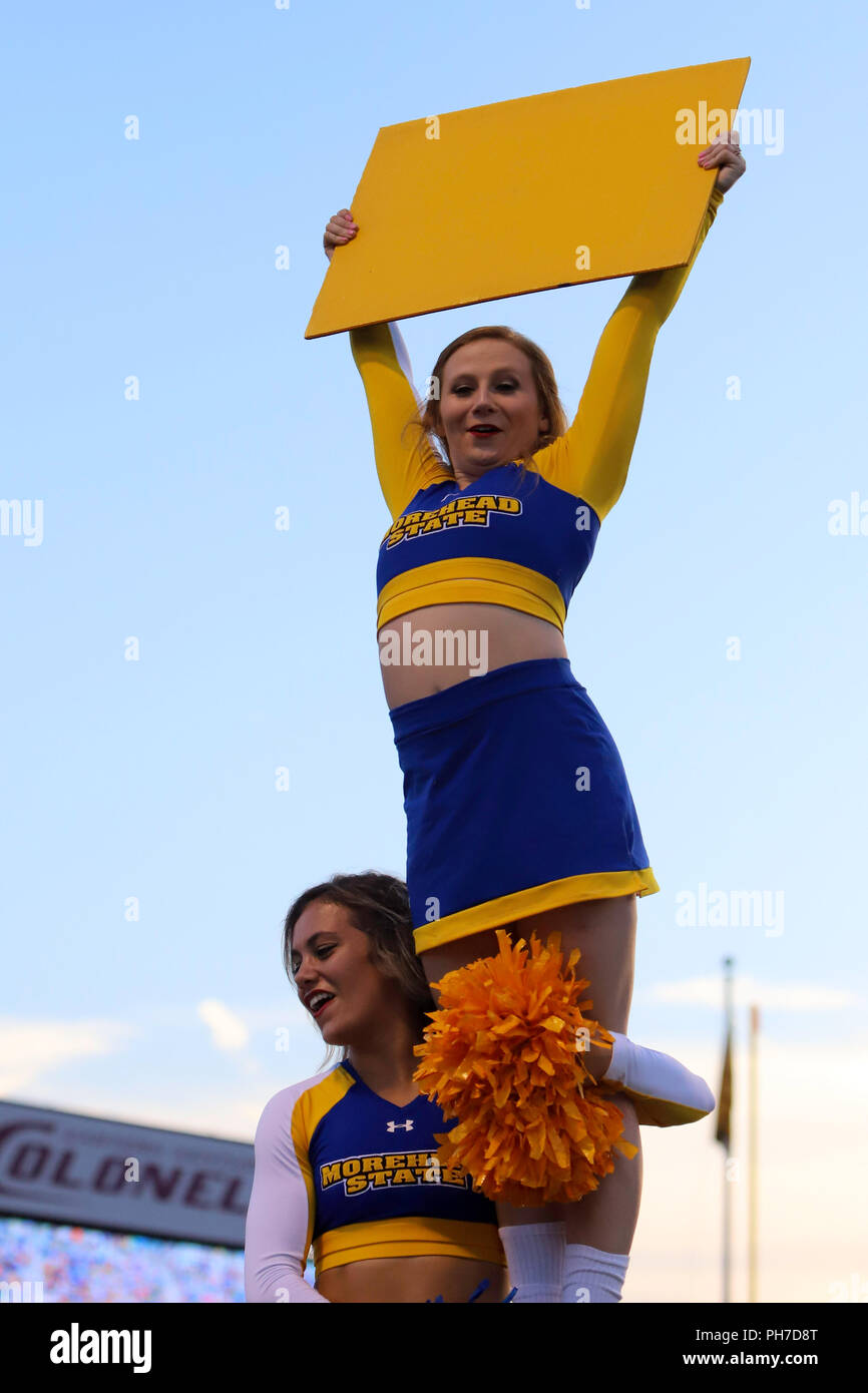 August 30, 2018: Morehead State cheerleaders during an NCAA football ...