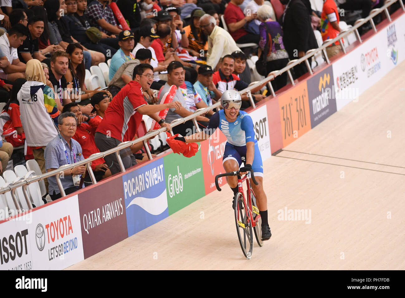 Jakarta. 31st Aug, 2018. A cyclist of China's Hong Kong competes during ...