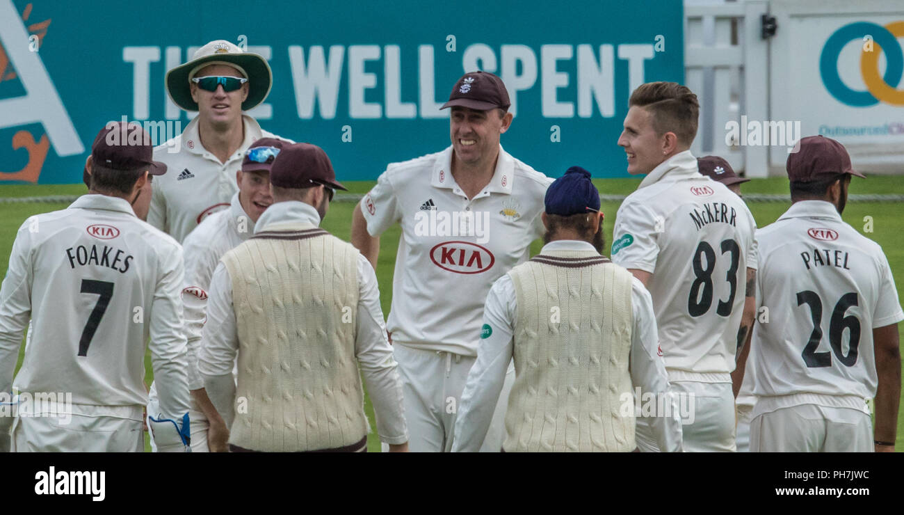 London, UK. 31 August 2018. Conor McKerr celebrates with team mates ...