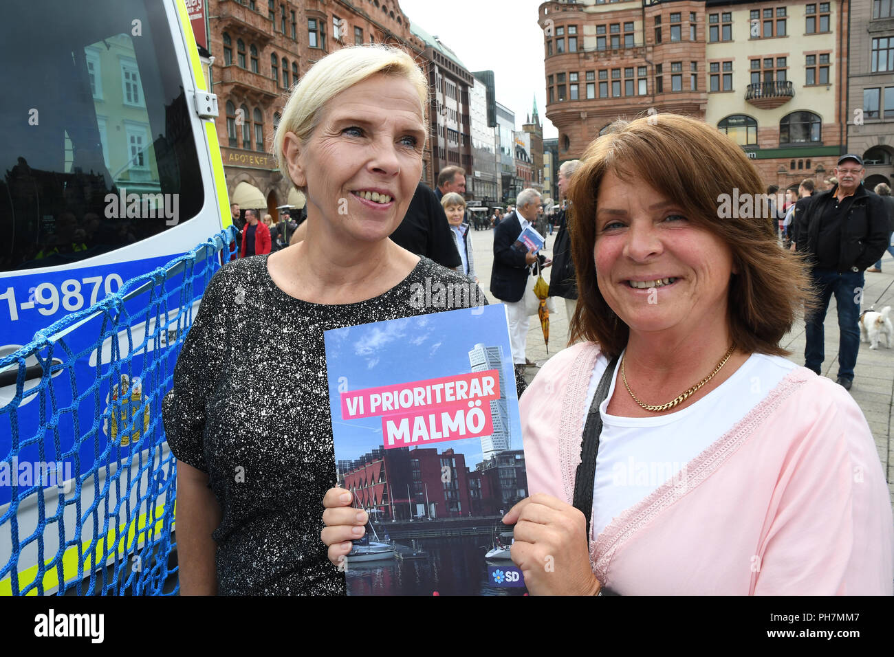 Malmo/Malmoe/MalMö/Sweden 31.August 2018 .100 of Swedish police stand ...