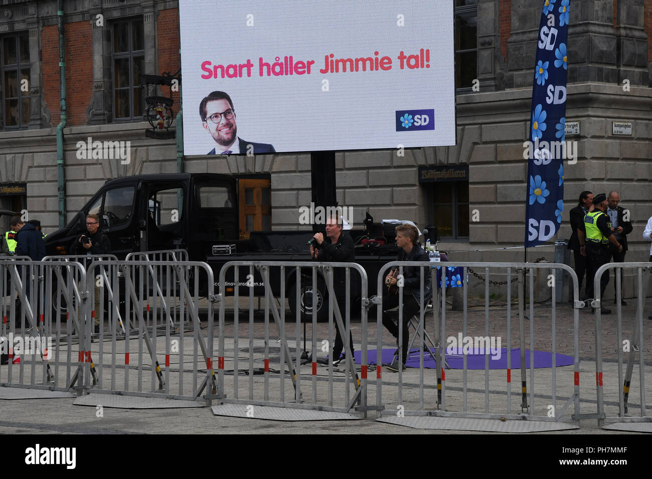 Malmo/Malmoe/MalMö/Sweden 31.August 2018 .100 of Swedish police stand ...