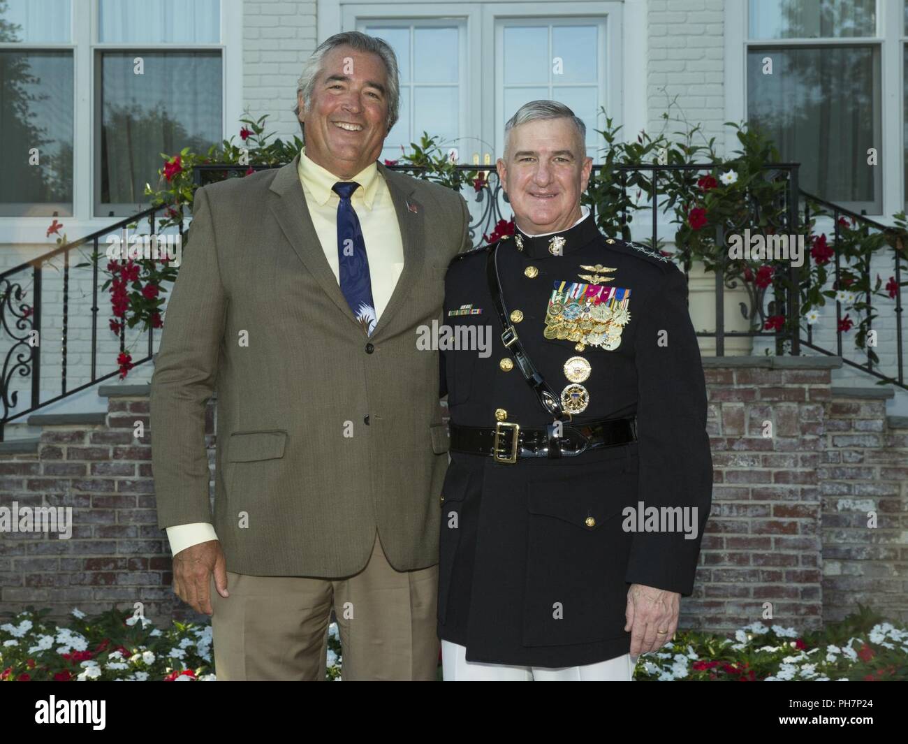 Assistant Commandant of the Marine Corps Gen. Glenn M. Walters, right ...