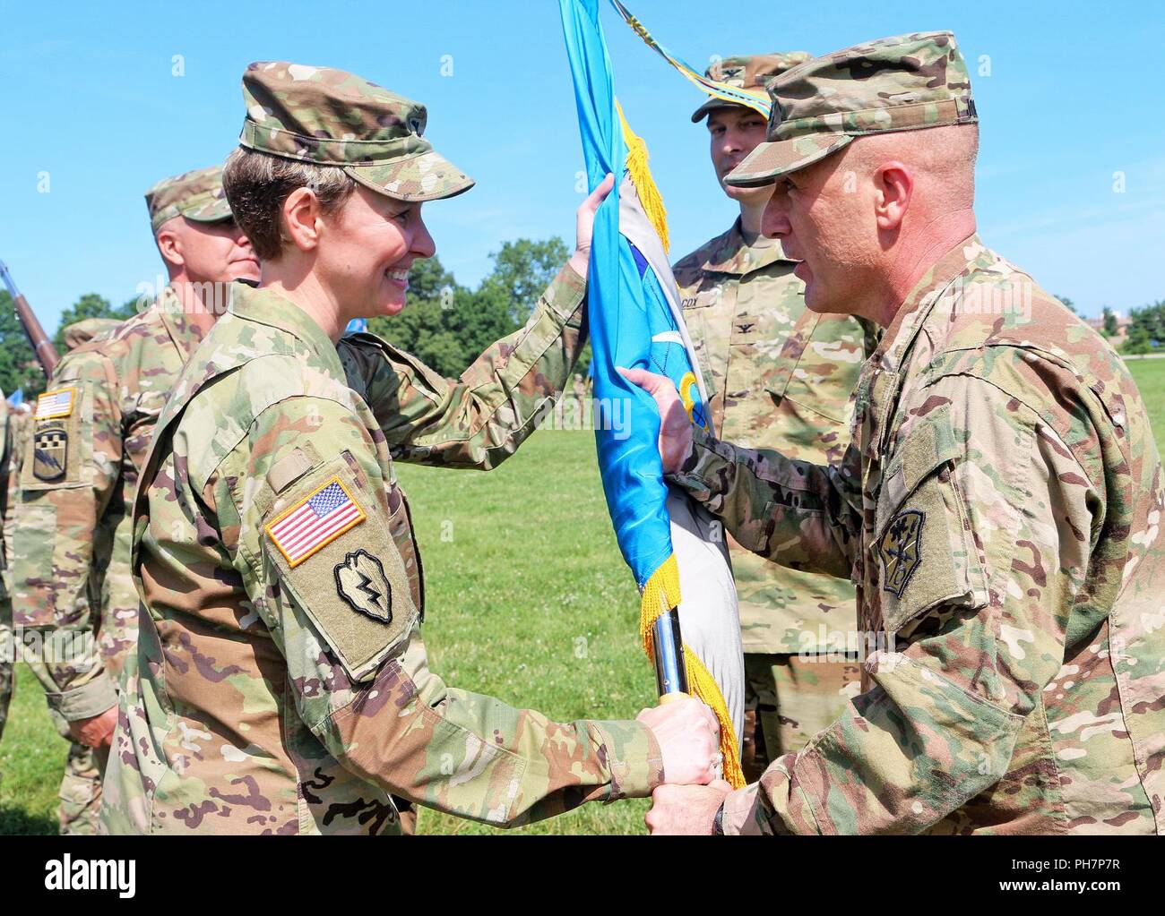 (Right) Maj. Gen. Gary W. Johnston, commanding general, U.S. Army ...