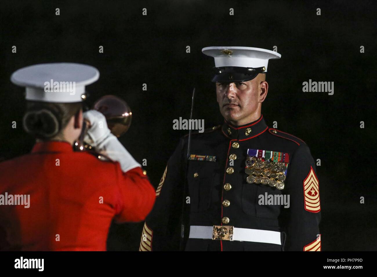 Staff Sgt. Codie Williams, ceremonial bugler, “The Commandants Own” U.S ...