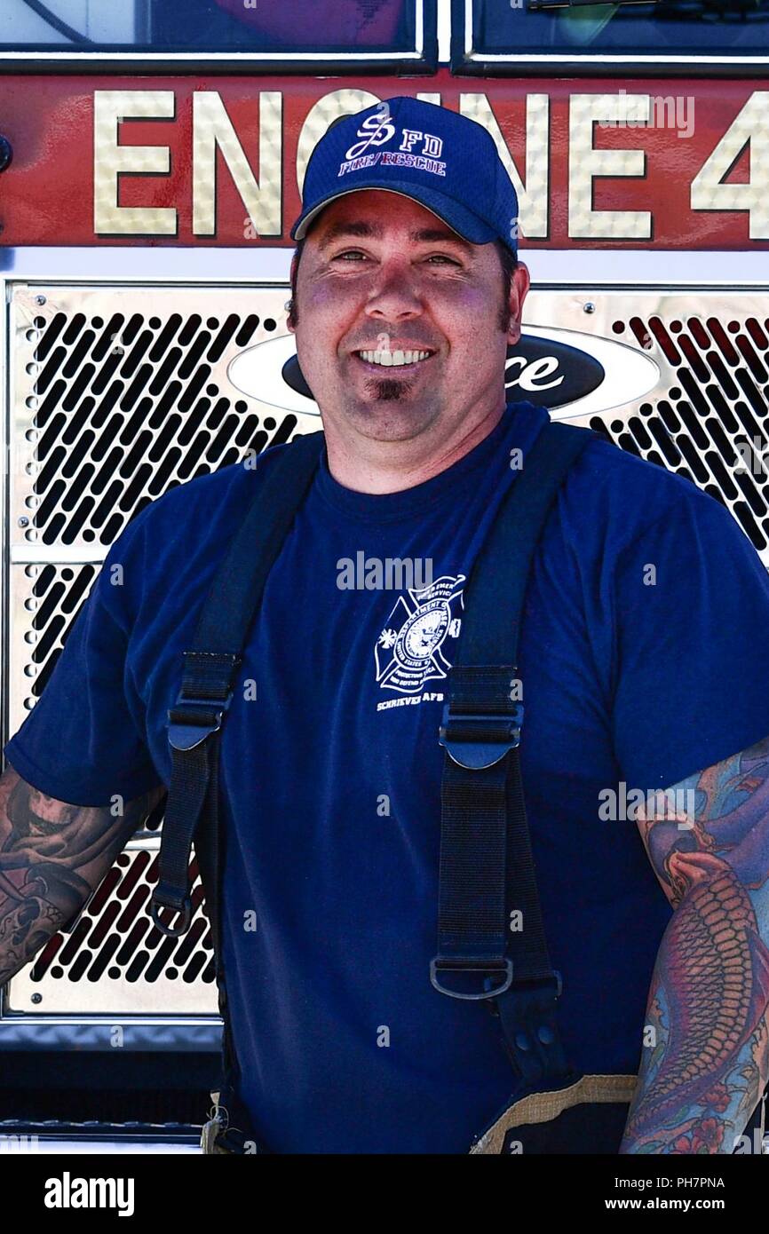 Stephen Hardman, firefighter with the Schriever fire department ...