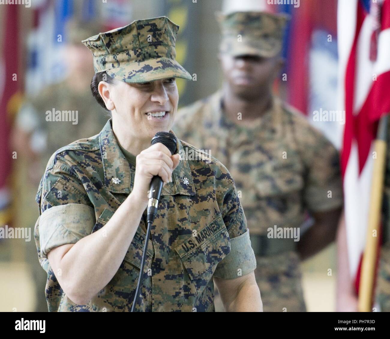 Outgoing Commanding Officer Lieutenant Colonel Kathryn Miller delivers ...