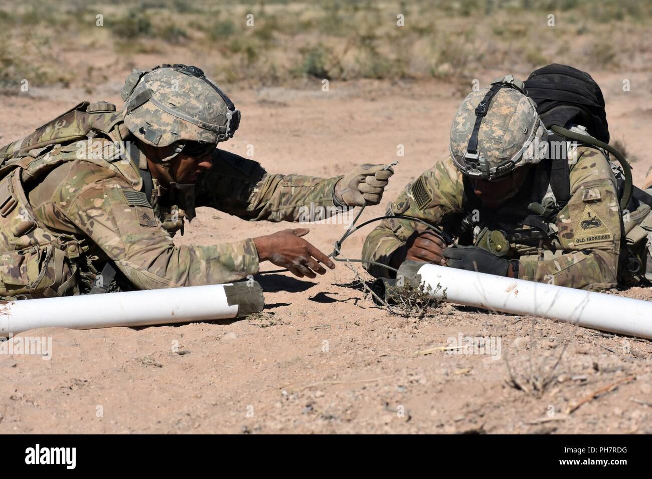 Sgt. Luis Mendez, left, and Staff Sgt. Barjona Ray, assigned to the ...