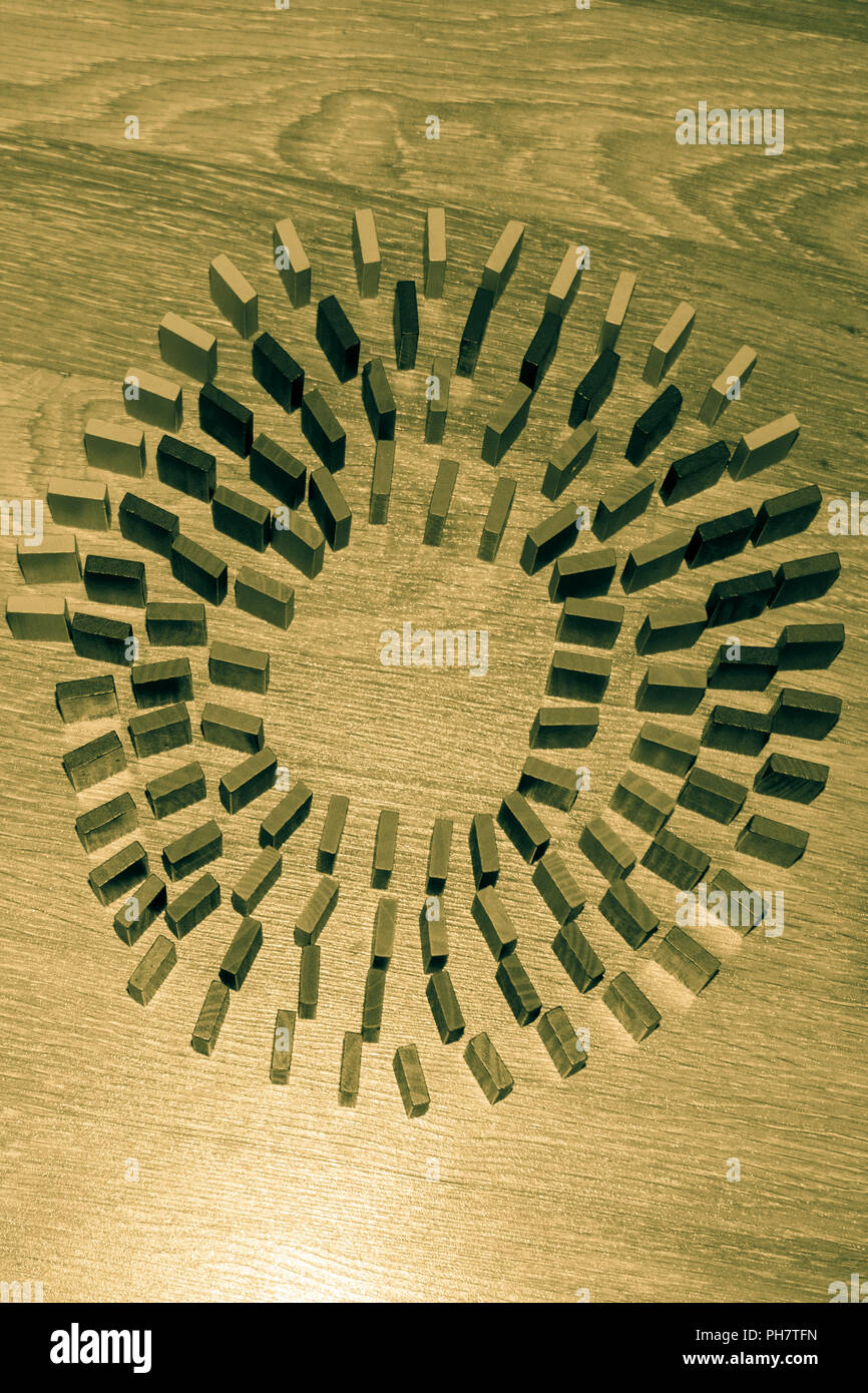 Colorful Domino Blocks in a line on a white background Stock Photo - Alamy