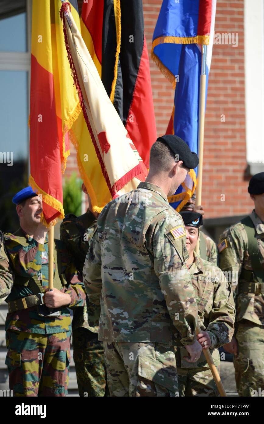 U.S. Army Col. Sean H. Kuester (incoming Commander), returns the Unit's ...