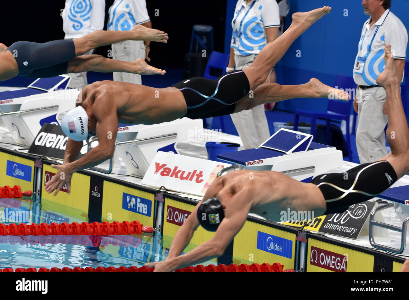Budapest, Hungary - Jul 28, 2017. Competitive swimmer ADRIAN Nathan ...