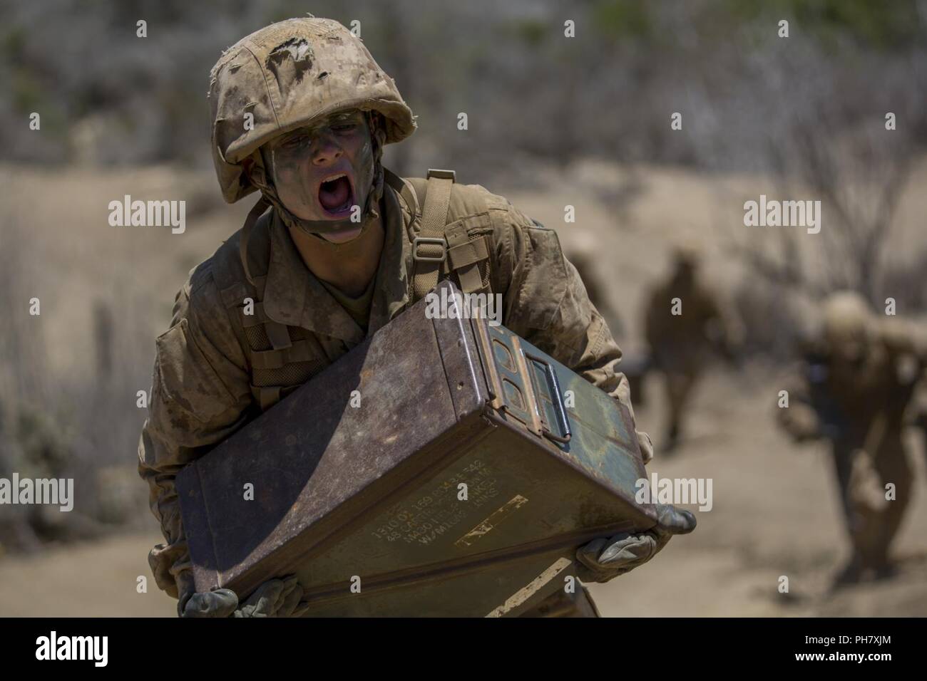 A recruit from Golf Company, 2nd Recruit Training Battalion, climbs ...