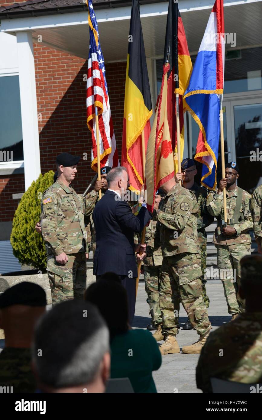 U.S. Army Col. Kurt P. Connell, outgoing commander, gives the unit's ...