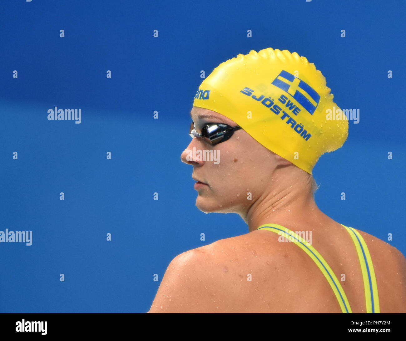 Budapest, Hungary - Jul 28, 2017. Competitive swimmer SJOSTROM Sarah ...