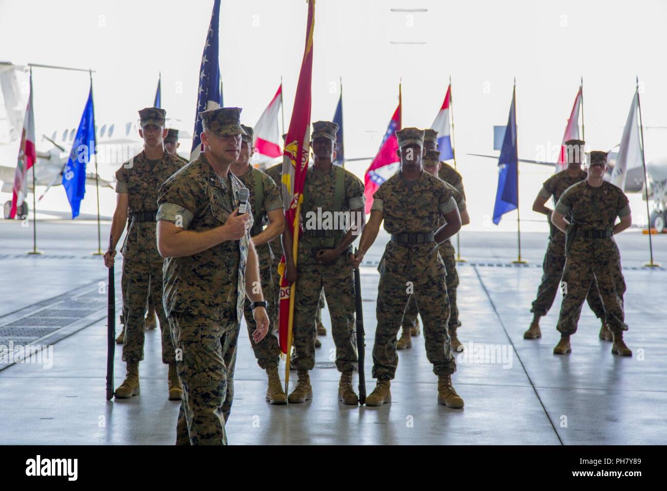 U.S. Marine Corps Lt. Col. Jason Kaufmann, commanding officer of ...