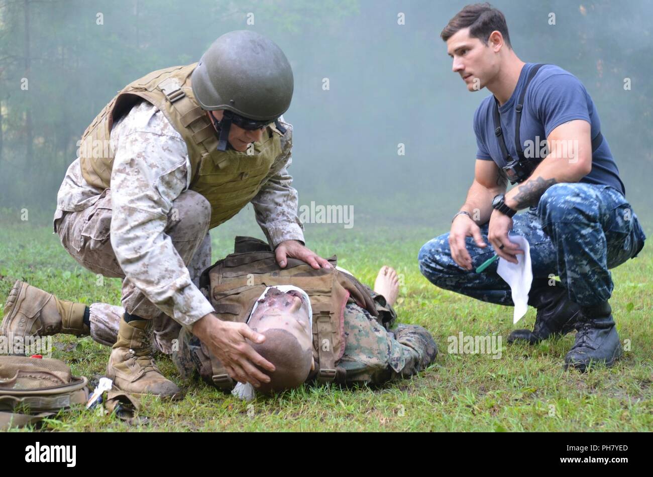 Marine Corps Installations-East SgtMaj Charles Metzger tends to a ...