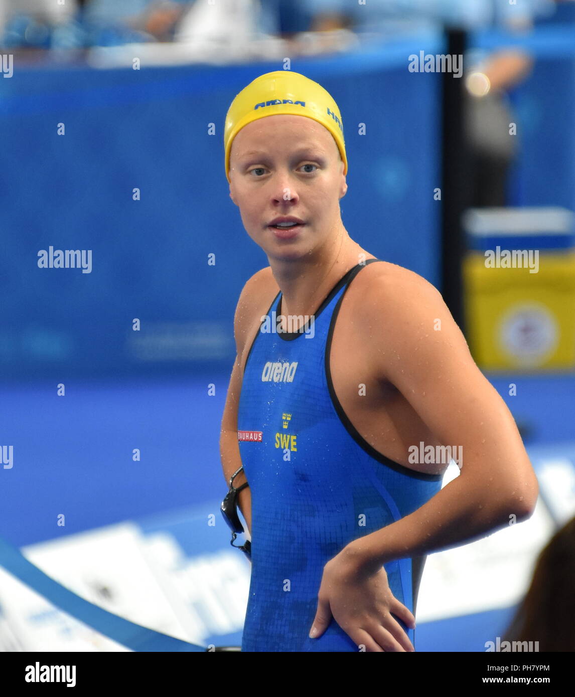 Budapest, Hungary - Jul 28, 2017. Competitive swimmer HANSSON Louise ...