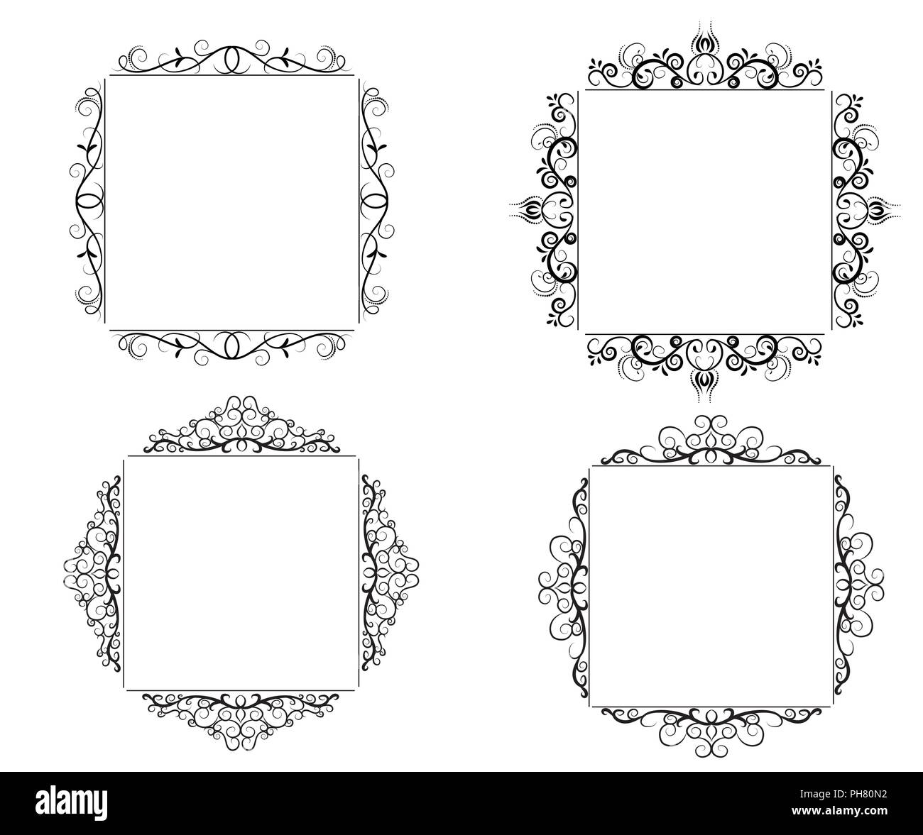 Vintage vector swirl frame set Stock Vector Image & Art - Alamy