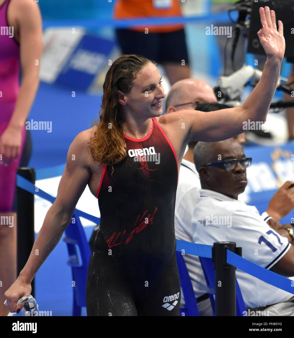 Budapest, Hungary - Jul 28, 2017. Competitive swimmer HOSSZU Katinka ...