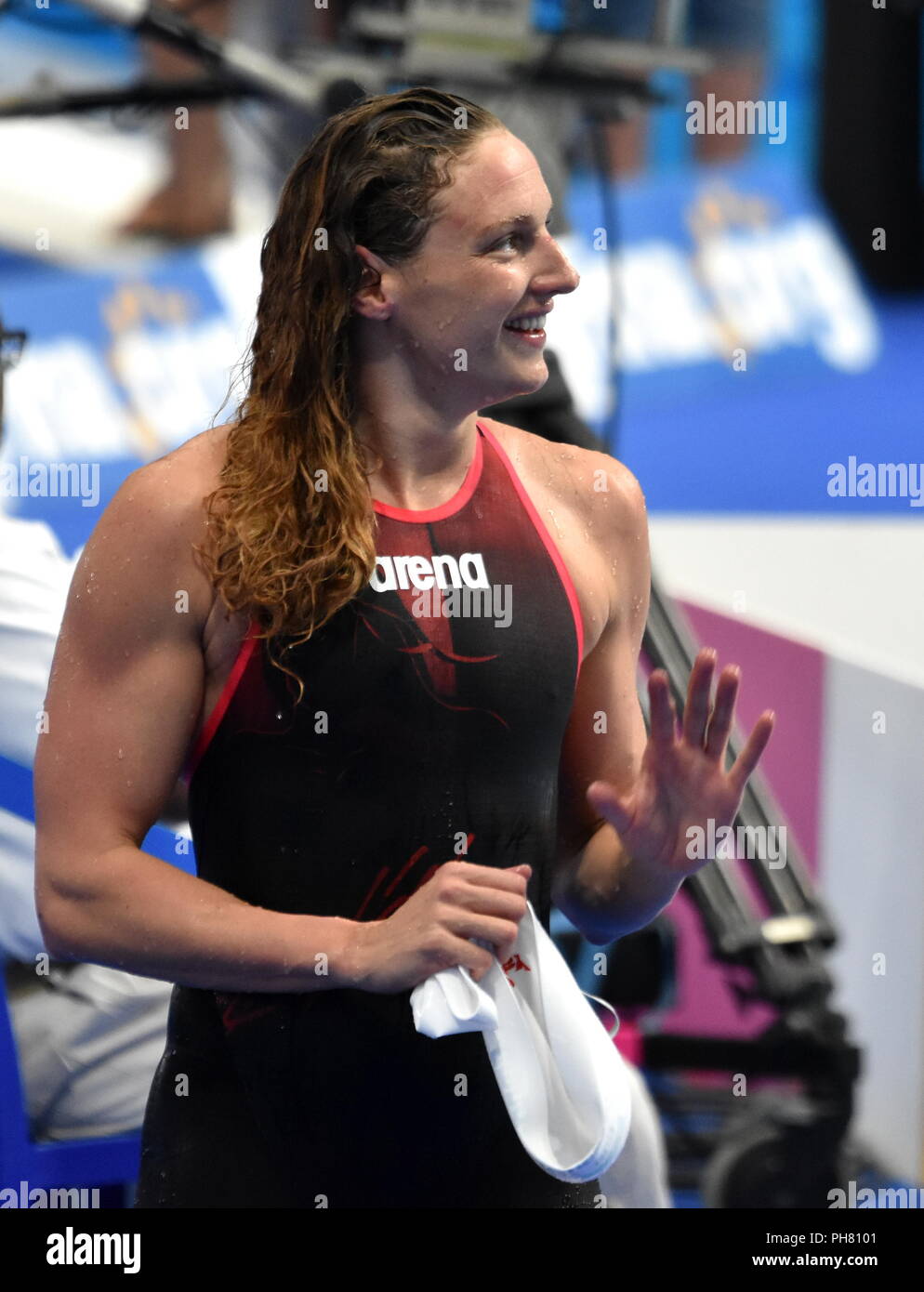 Budapest, Hungary - Jul 28, 2017. Competitive swimmer HOSSZU Katinka ...