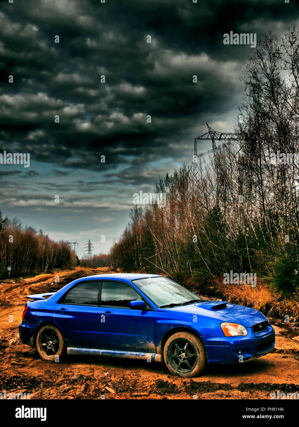 Blue subaru impreza rally car hi-res stock photography and images - Alamy