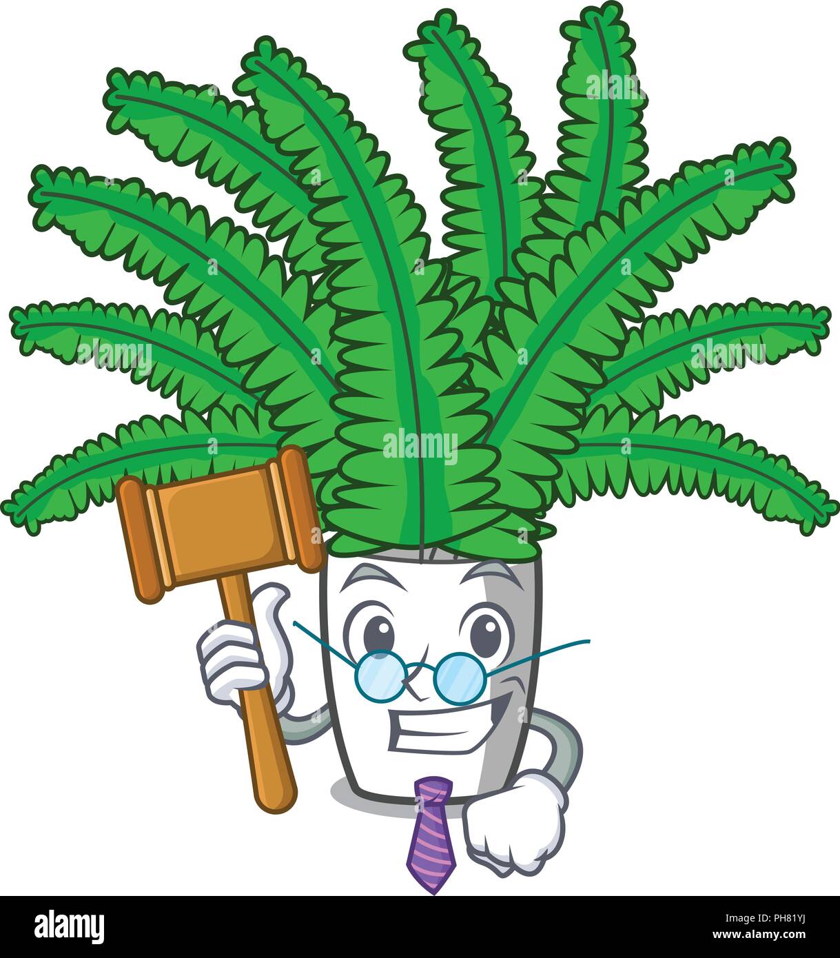 Judge fresh fern branch isolated on mascot vector illustration Stock ...