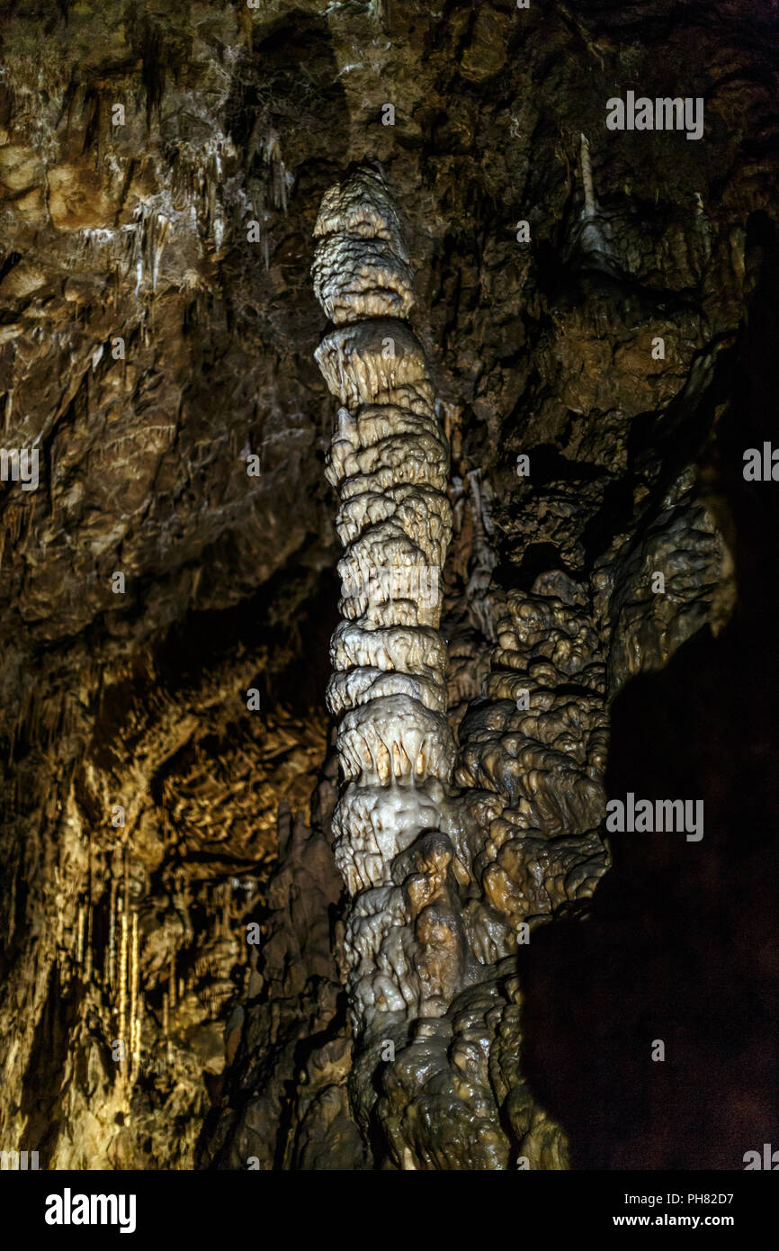 Close up of big dropstones. Inside cave scene Stock Photo - Alamy