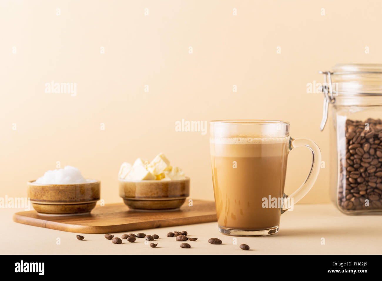 Bulletproof coffee, blended with organic butter and MCT coconut oil ...