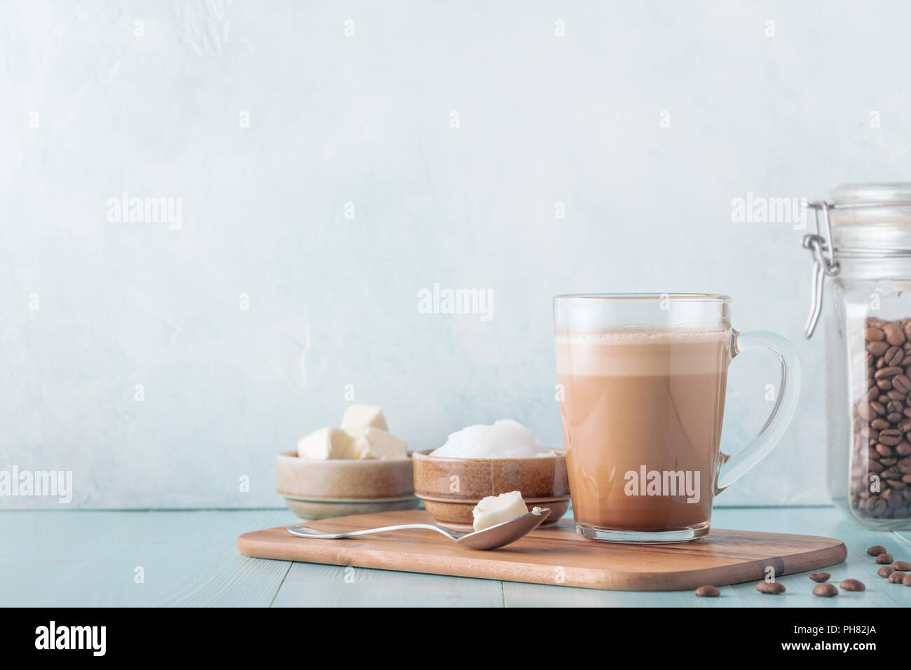 Bulletproof coffee, blended with organic butter and MCT coconut oil ...