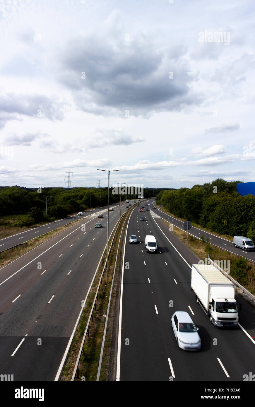 M4 motorway at junction 12, road run between London and Wales and is ...