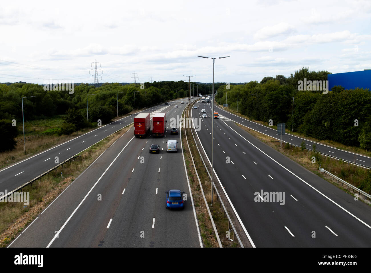 M4 motorway at junction 12, road run between London and Wales and is ...