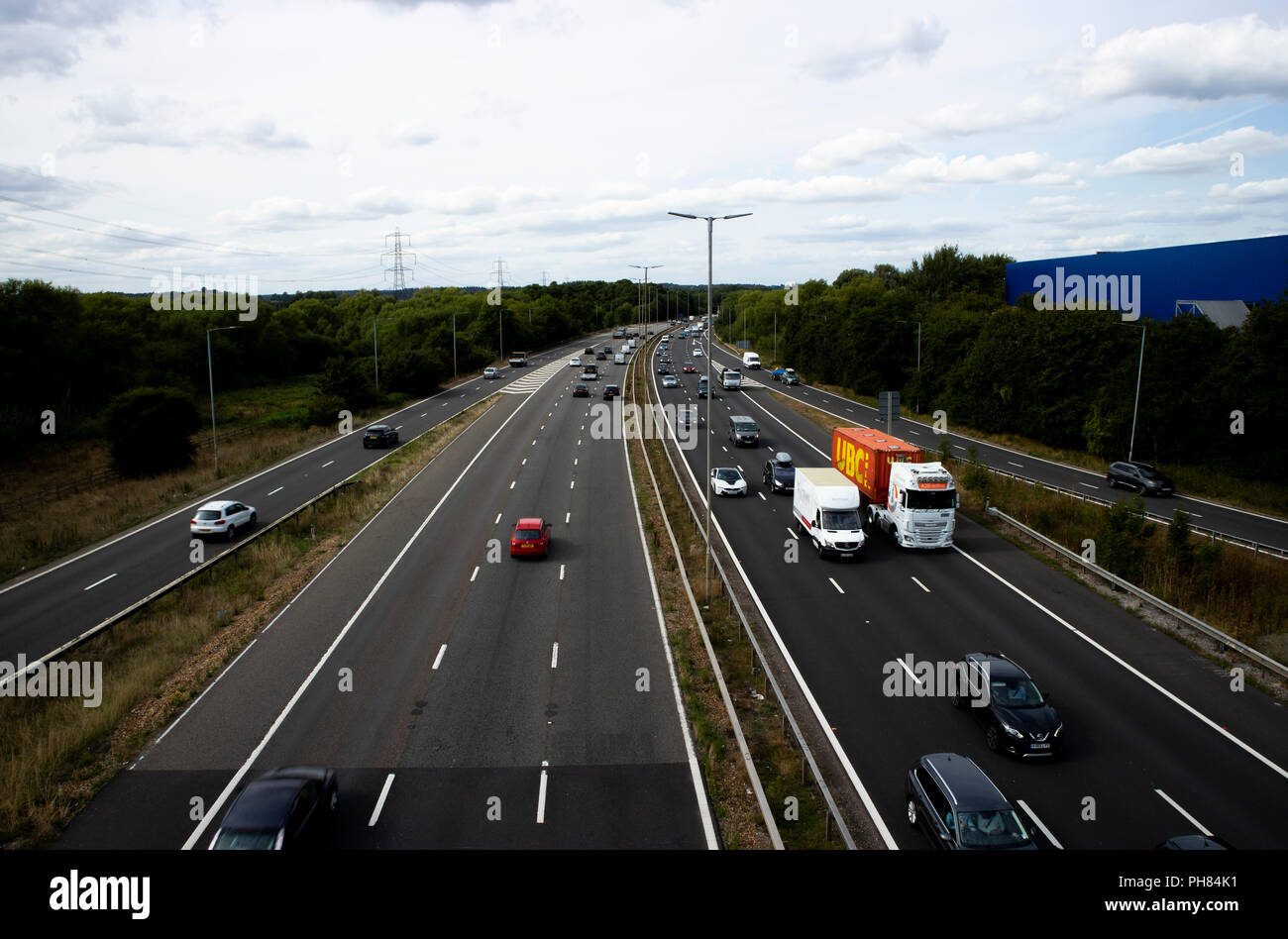 M4 motorway at junction 12, road run between London and Wales and is ...
