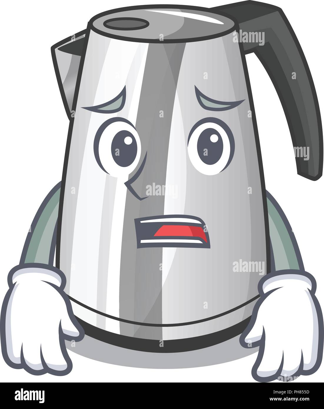 Afraid kitchen electric kettle on a mascot vector illustration Stock ...