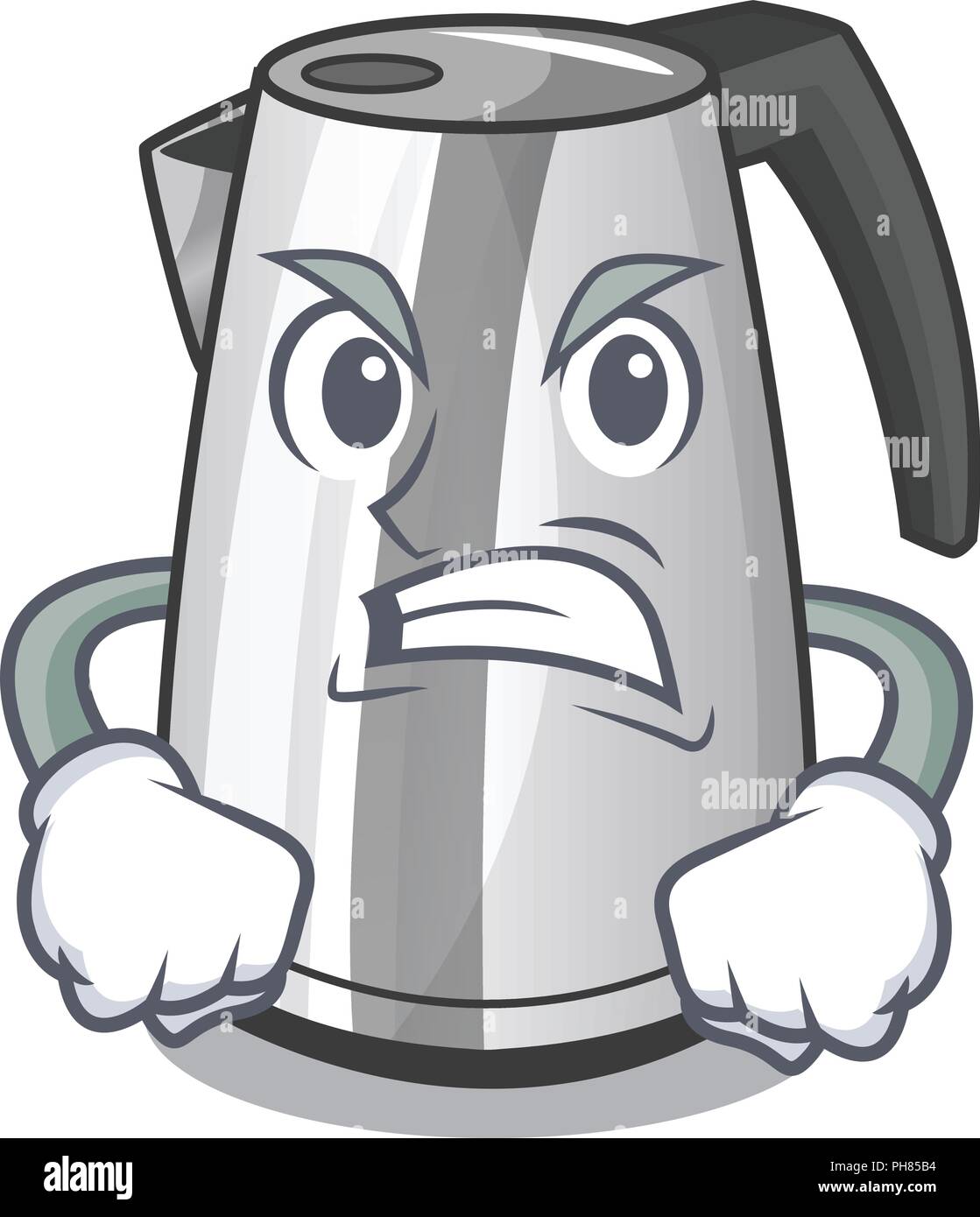 Angry kitchen electric kettle on a mascot vector illustration Stock ...