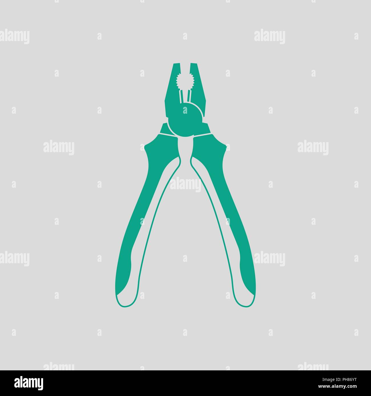 Pliers tool icon. Gray background with green. Vector illustration Stock ...