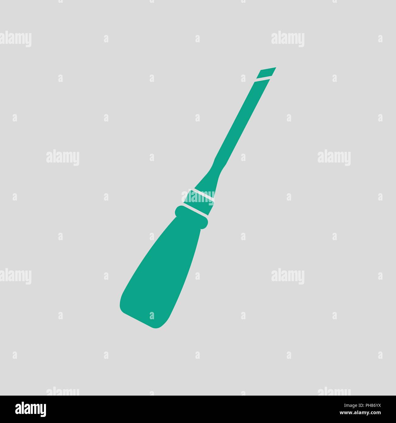 Chisel icon. Gray background with green. Vector illustration Stock ...