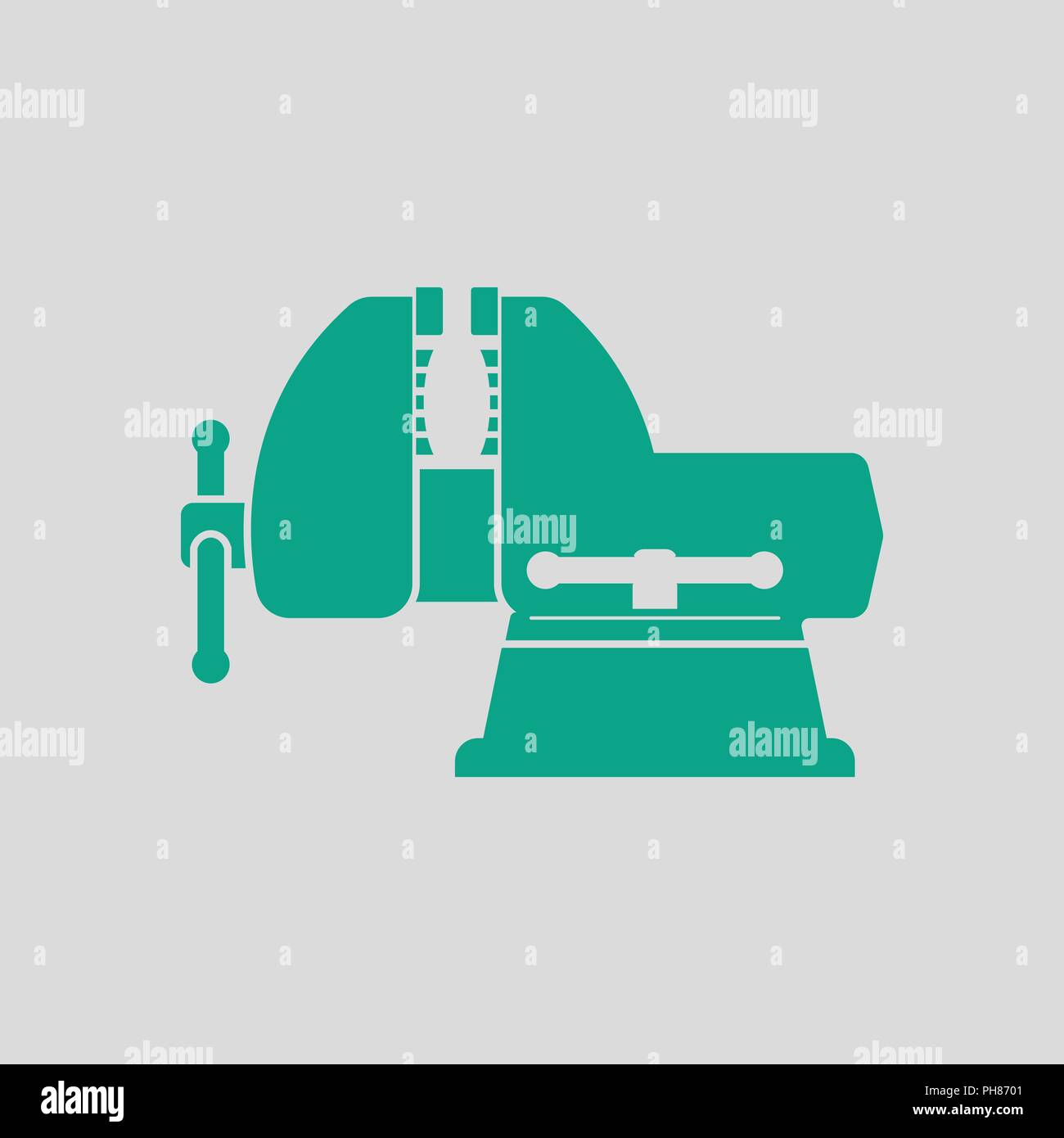 Vise icon. Gray background with green. Vector illustration Stock Vector ...