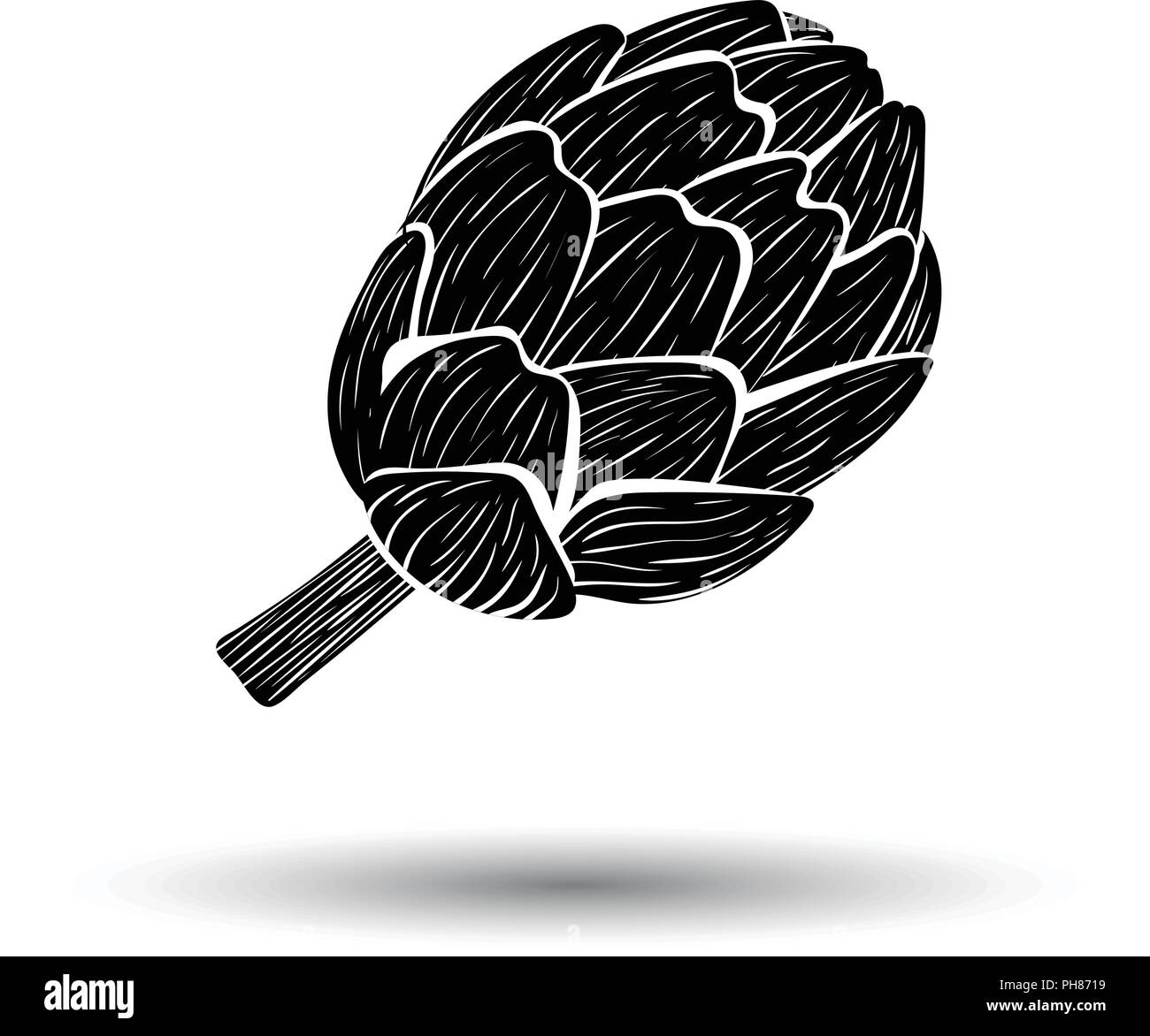 Artichoke icon. White background with shadow design. Vector ...