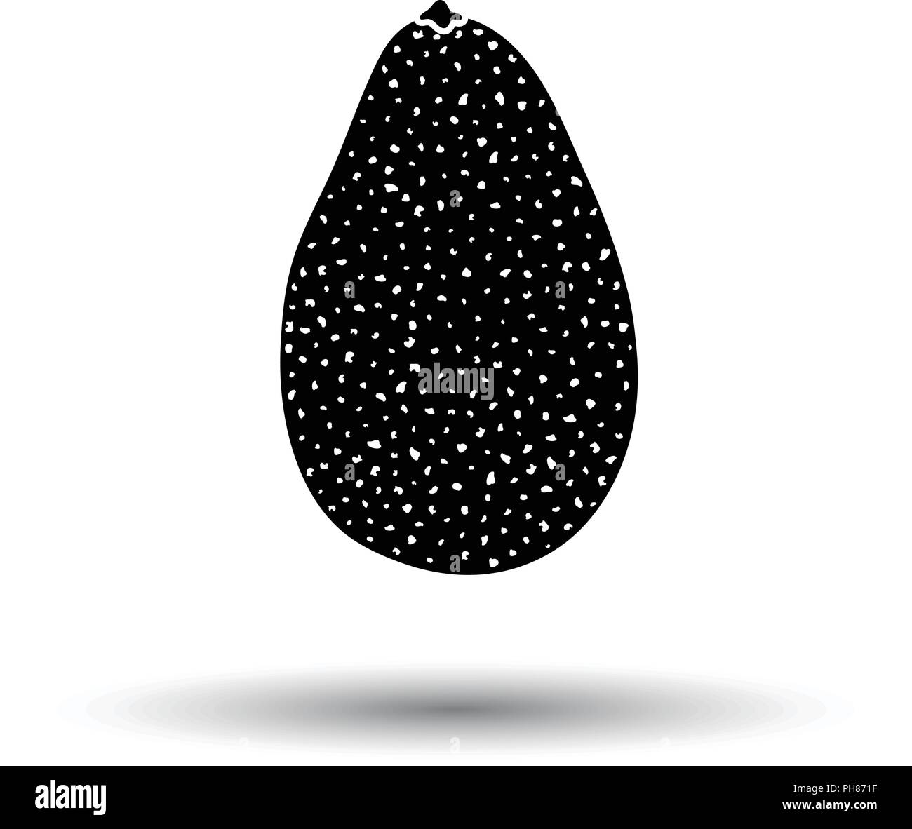 Avocado icon. White background with shadow design. Vector illustration ...