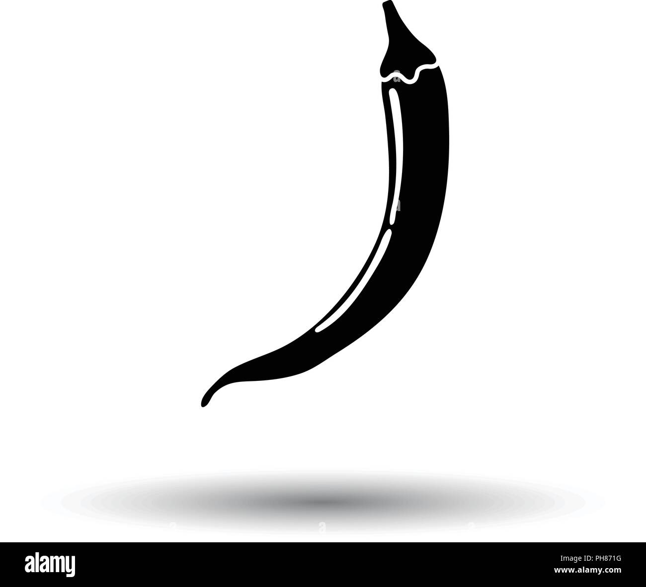 Chili pepper icon. White background with shadow design. Vector ...